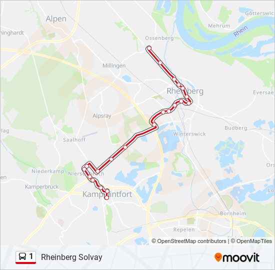 1 Route: Schedules, Stops & Maps - Rheinberg Solvay (Updated)
