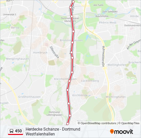 450 Route: Fahrpläne, Haltestellen & Karten - Dortmund ...