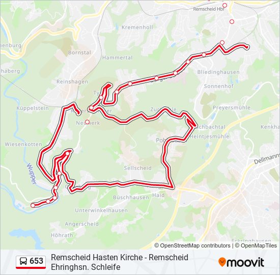653 Route: Schedules, Stops & Maps - Solingen-Burg Aue (Updated)