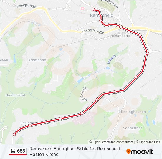 653 Route: Schedules, Stops & Maps - Remscheid Ehringhsn. Schleife ...