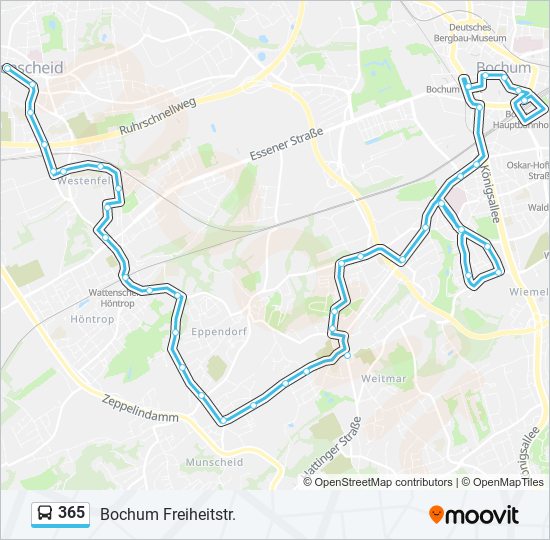 365 Route: Schedules, Stops & Maps - Bochum Freiheitstr. (Updated)