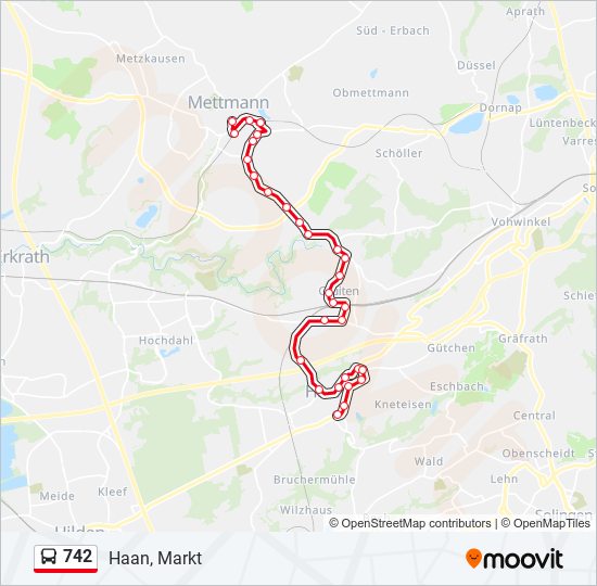 742 Route: Fahrpläne, Haltestellen & Karten - Haan, Markt (Aktualisiert)