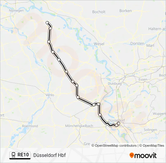 RE10 Route: Fahrpläne, Haltestellen & Karten - Düsseldorf Hbf ...