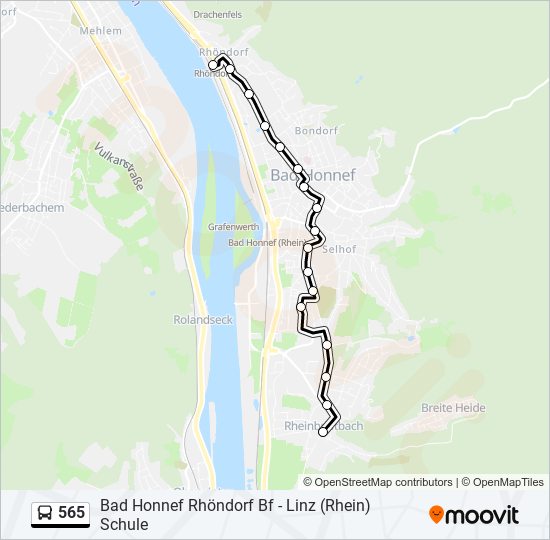 565 Route: Schedules, Stops & Maps - Rheinbreitbach Hauptstraße‎→Bad ...