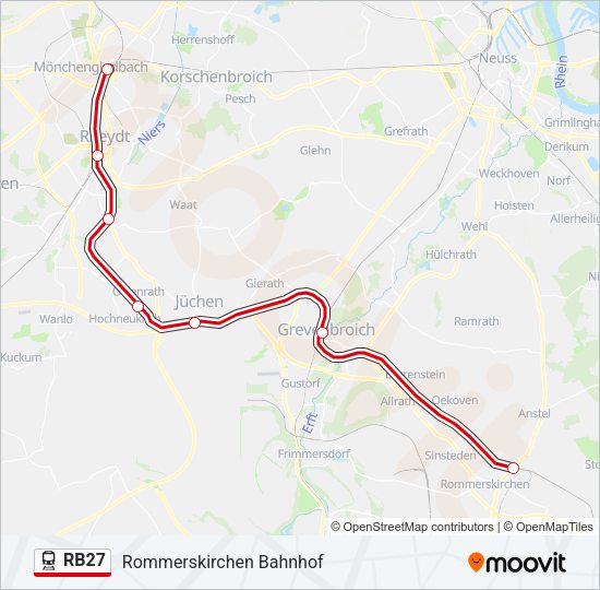 rb27 Route: Schedules, Stops & Maps - Rommerskirchen Bahnhof (Updated)
