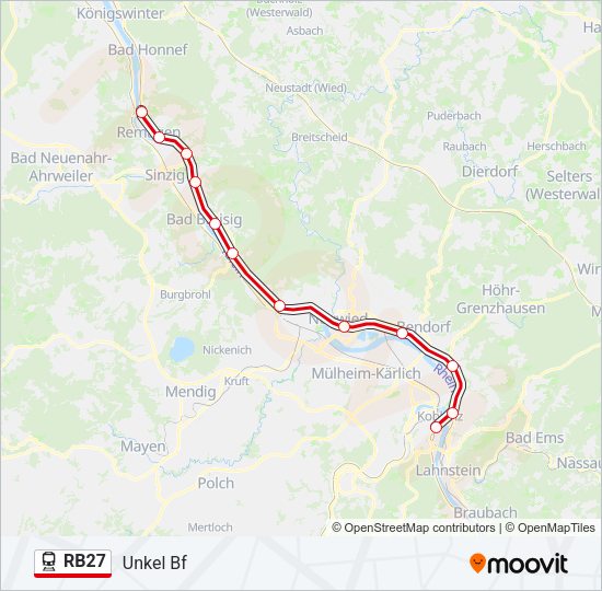 rb27 Route: Schedules, Stops & Maps - Unkel Bf (Updated)