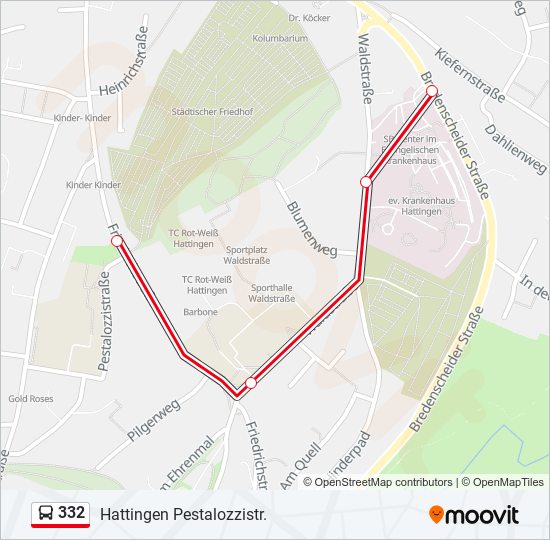 332 Route: Schedules, Stops & Maps - Hattingen Pestalozzistr. (Updated)