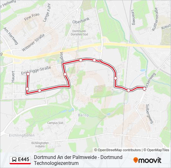 e445 Route: Schedules, Stops & Maps - Dortmund Technologiezentrum (Updated)