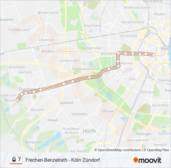 7 Route: Fahrpläne, Haltestellen & Karten - Köln Neumarkt‎→Frechen ...
