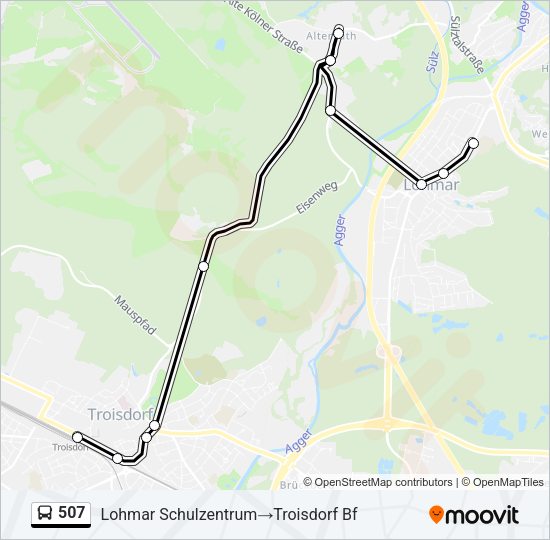 507 Route: Schedules, Stops & Maps - Lohmar Schulzentrum‎→Troisdorf Bf ...