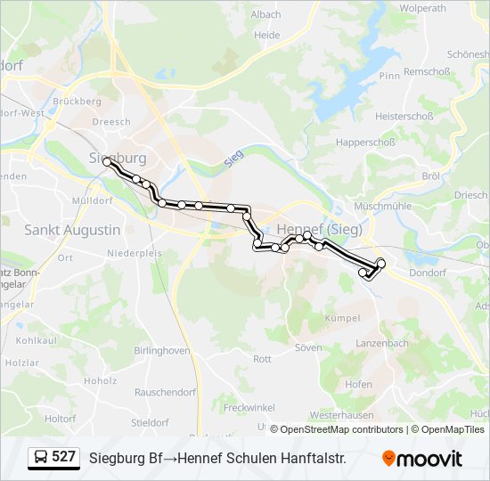 527 Route: Schedules, Stops & Maps - Siegburg Bf‎→Hennef Schulen ...