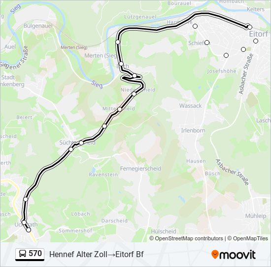 570 Route: Schedules, Stops & Maps - Hennef Alter Zoll‎→Eitorf Bf (Updated)
