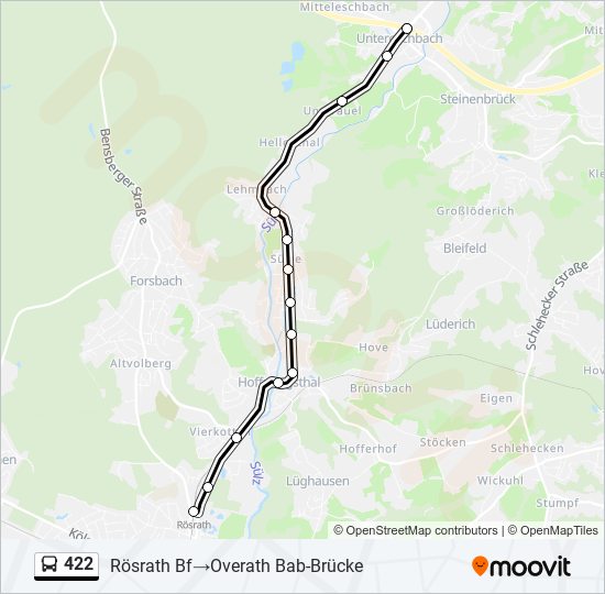422 Route: Fahrpläne, Haltestellen & Karten - Rösrath Bf‎→Overath Bab ...