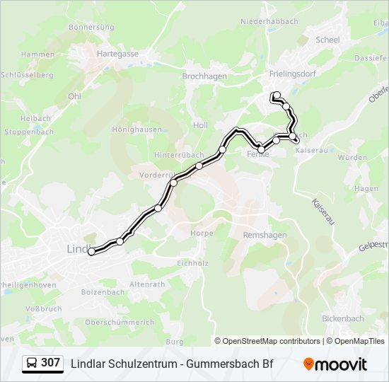 307 Route: Schedules, Stops & Maps - Lindlar Busbf‎→Lindlar ...