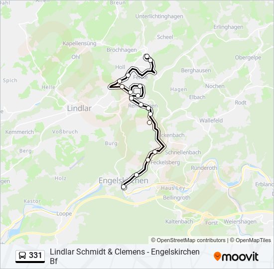 331 Route: Schedules, Stops & Maps - Engelskirchen Bf‎→Lindlar ...