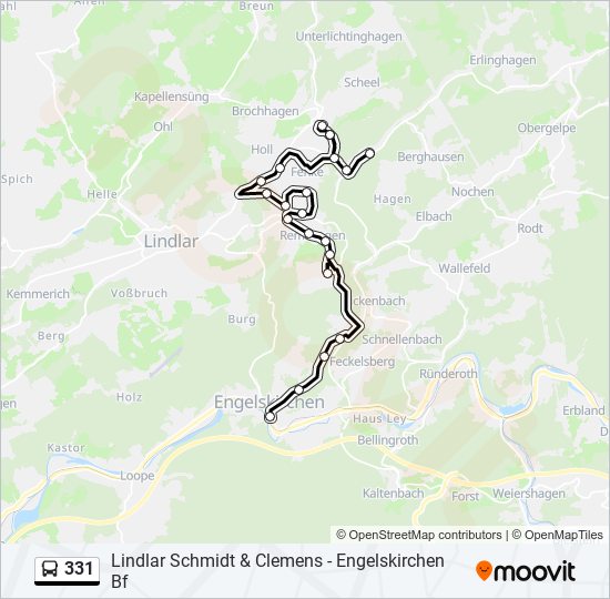331 Route: Schedules, Stops & Maps - Engelskirchen Bf‎→Lindlar Schmidt ...