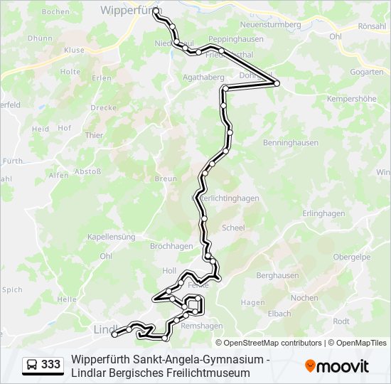 333 Route: Schedules, Stops & Maps - Wipperfürth Busbf‎→Lindlar Busbf ...