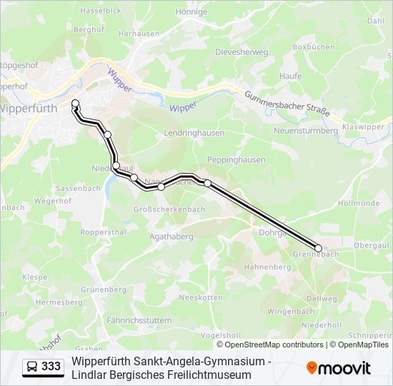 333 Route: Schedules, Stops & Maps - Wipperfürth Dohrgaul‎→Wipperfürth ...