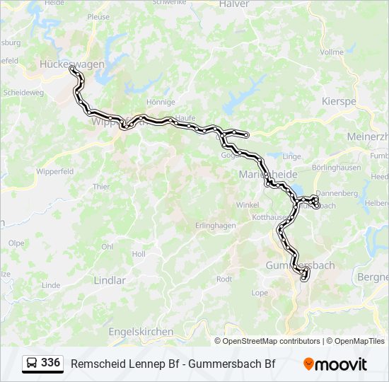 336 Route: Schedules, Stops & Maps - Gummersbach Bf‎→Hückeswagen ...