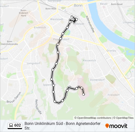 602 Route: Schedules, Stops & Maps - Bonn Hbf‎→Bonn Uniklinikum Süd ...