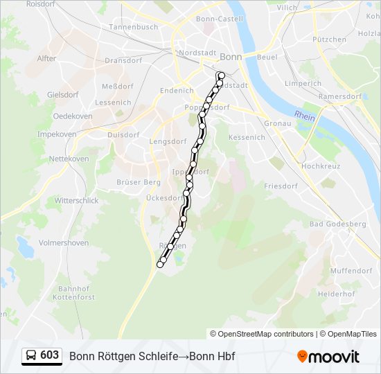603 Route: Schedules, Stops & Maps - Bonn Röttgen Schleife‎→Bonn Hbf ...