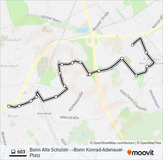 603 Route: Schedules, Stops & Maps - Bonn Alte Schulstr.‎→Bonn Konrad ...