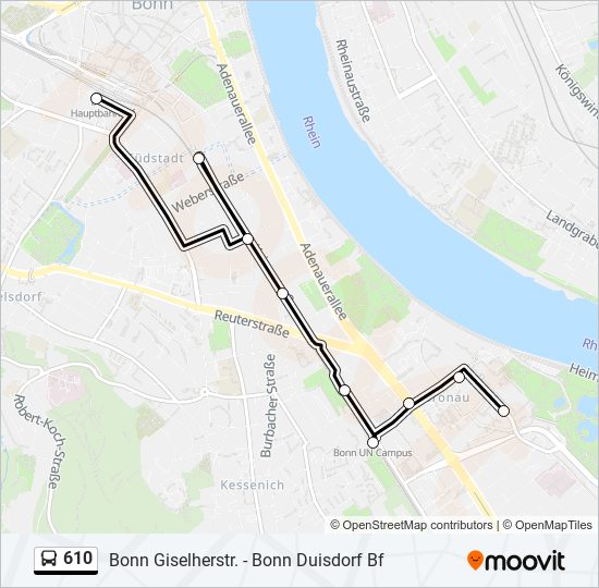 610 Route: Fahrpläne, Haltestellen & Karten - Bonn Hbf‎→Bonn Post Tower ...