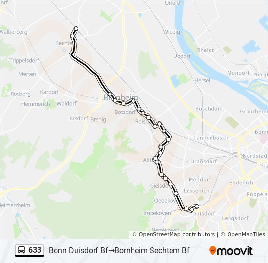633 Route: Fahrpläne, Haltestellen & Karten - Bonn Duisdorf Bf‎→ ...