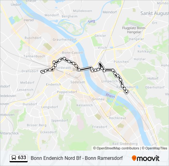 633 Route: Fahrpläne, Haltestellen & Karten - Bonn Endenich Nord Bf‎→ ...