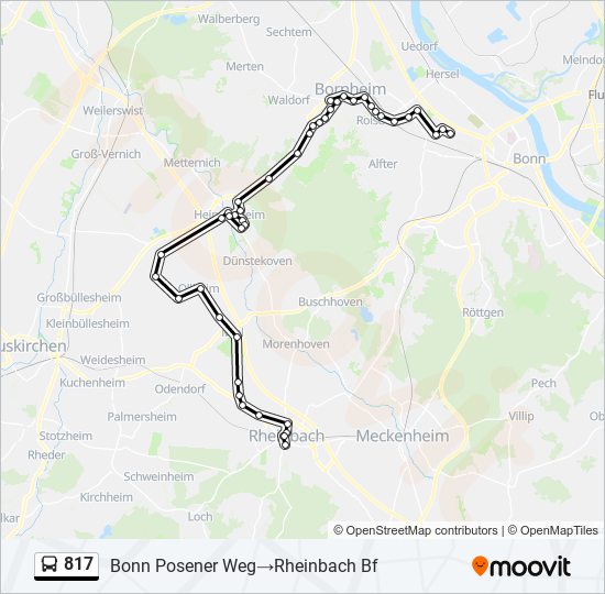817 Route: Schedules, Stops & Maps - Bonn Posener Weg‎→Rheinbach Bf ...