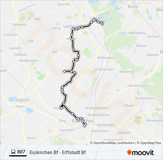 807 Route: Schedules, Stops & Maps - Erftstadt Bf‎→Euskirchen Bf (Updated)