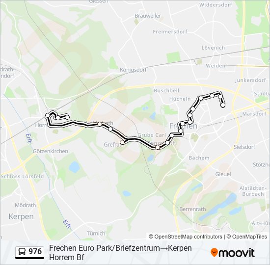 976 Route: Fahrpläne, Haltestellen & Karten - Frechen Euro Park ...