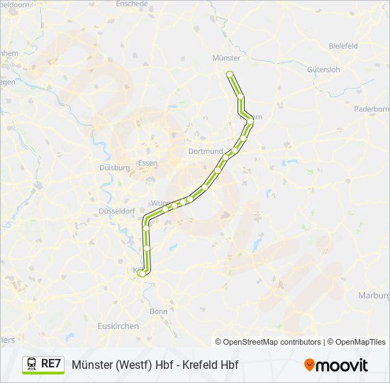 re7 Route: Schedules, Stops & Maps - Köln Hbf‎→Münster Hiltrup Bf (Updated)