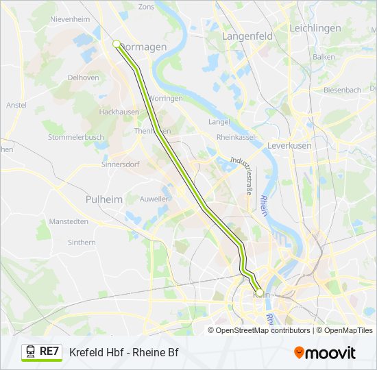 re7 Route: Schedules, Stops & Maps - Dormagen Bf‎→Köln Hbf (Updated)