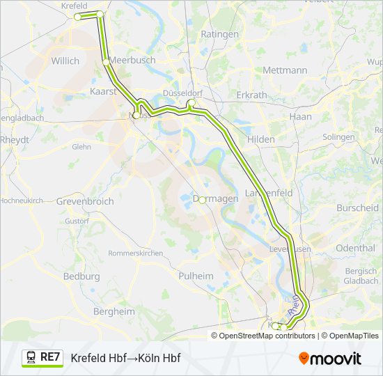 re7 Route: Fahrpläne, Haltestellen & Karten - Krefeld Hbf‎→Köln Hbf ...
