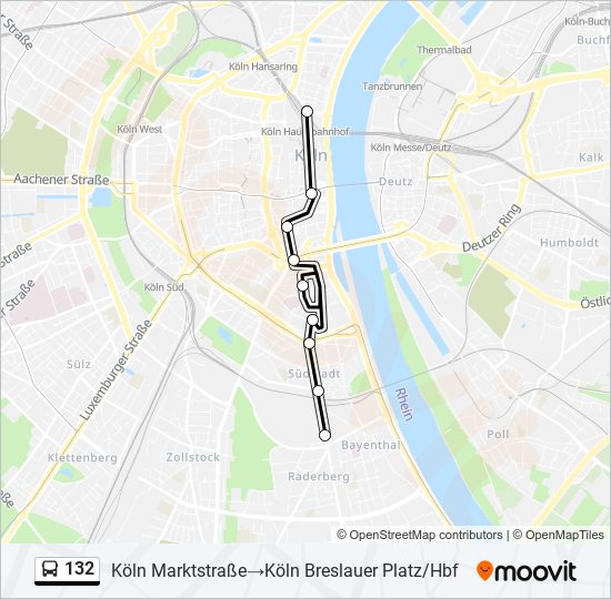132 Route: Schedules, Stops & Maps - Köln Marktstraße‎→Köln Breslauer ...
