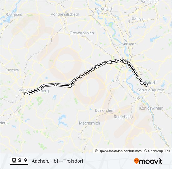 s19 Route: Schedules, Stops & Maps - Aachen, Hbf‎→Troisdorf (Updated)