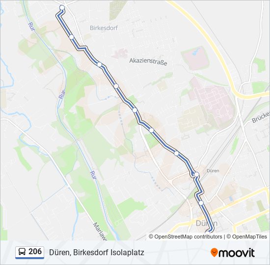 206 Route: Schedules, Stops & Maps - Düren, Birkesdorf Isolaplatz (Updated)