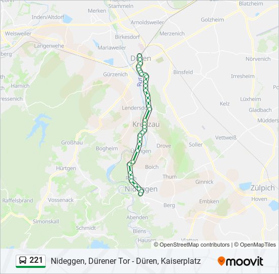 221 Route: Fahrpläne, Haltestellen & Karten - Nideggen, Dürener Tor ...