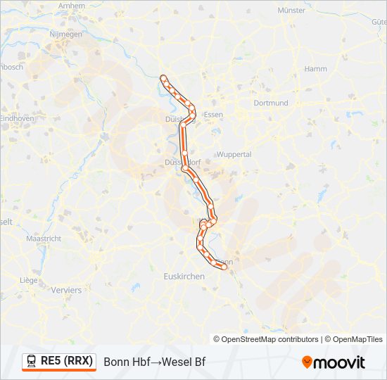re5 rrx Route: Fahrpläne, Haltestellen & Karten - Bonn Hbf‎→Wesel Bf ...