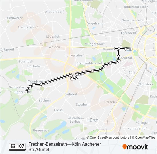 107 Route: Schedules, Stops & Maps - Frechen-Benzelrath‎→Köln Aachener ...