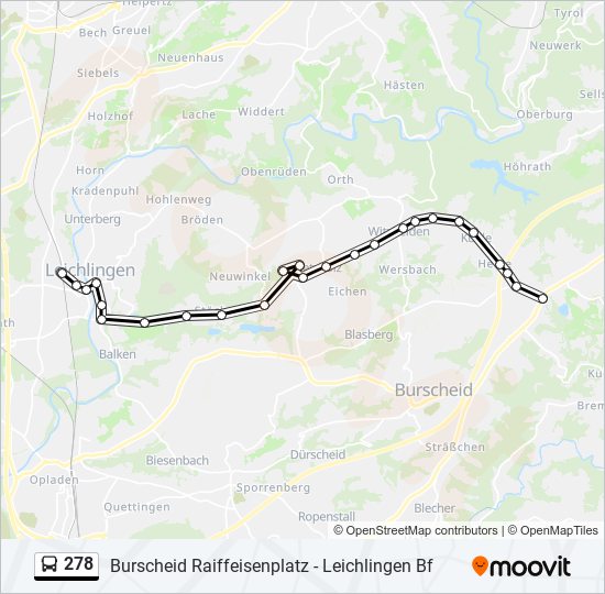 Маршрут 278: расписание, карты и остановки - Burscheid Raiffeisenplatz ...