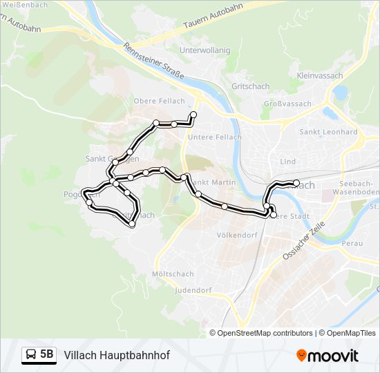 5B Route: Schedules, Stops & Maps - Villach Hauptbahnhof (Updated)
