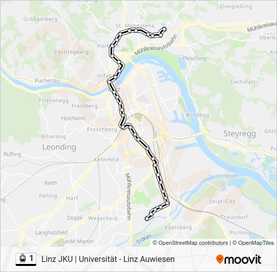 1 Route: Schedules, Stops & Maps - Linz/Donau Auwiesen (Updated)