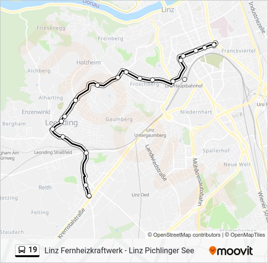 19 Route: Fahrpläne, Haltestellen & Karten - Linz/Donau Europaplatz ...