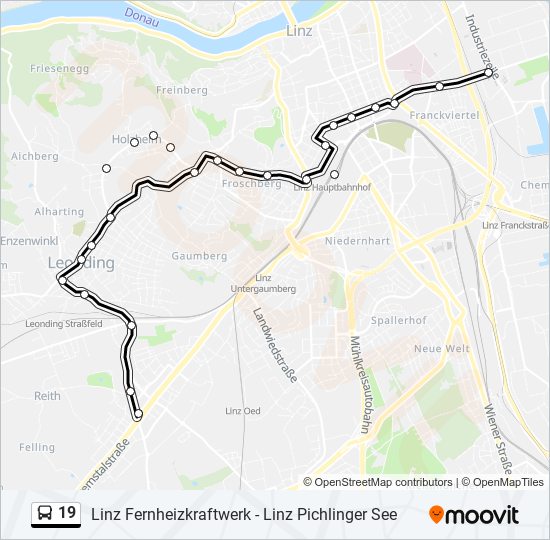 19 Route: Schedules, Stops & Maps - Leonding Meixnerkreuzung (Updated)