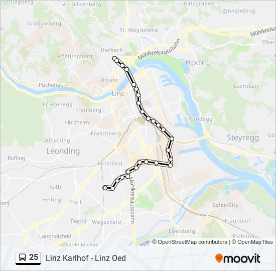 25 Route: Fahrpläne, Haltestellen & Karten - Linz/Donau Karlhof ...