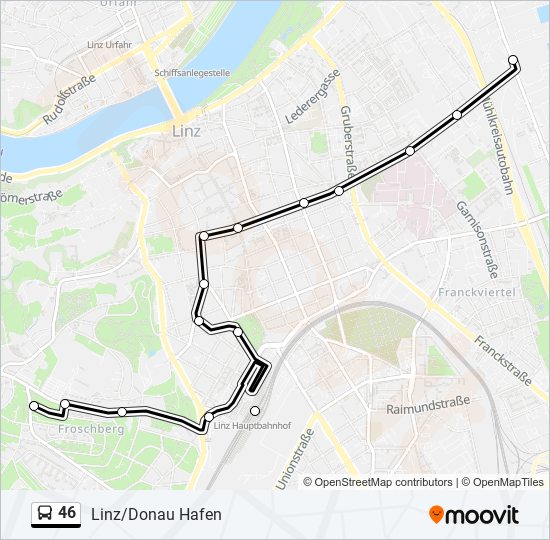 46 Route: Fahrpläne, Haltestellen & Karten - Linz/Donau Hafen ...