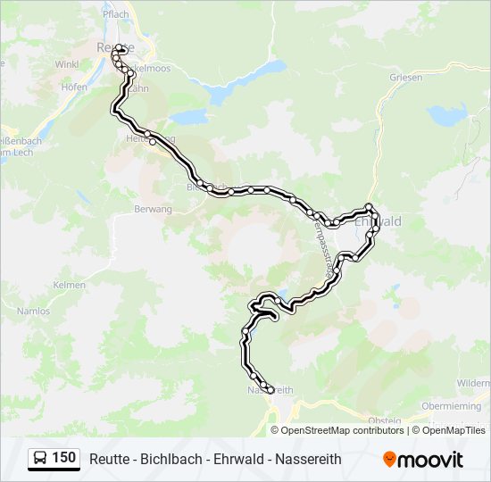 150 Route: Schedules, Stops & Maps - Reutte Bahnhof (Updated)