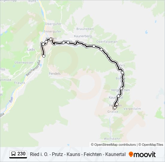 230 Route: Schedules, Stops & Maps - Kaunertal Gemeindeamt (Updated)